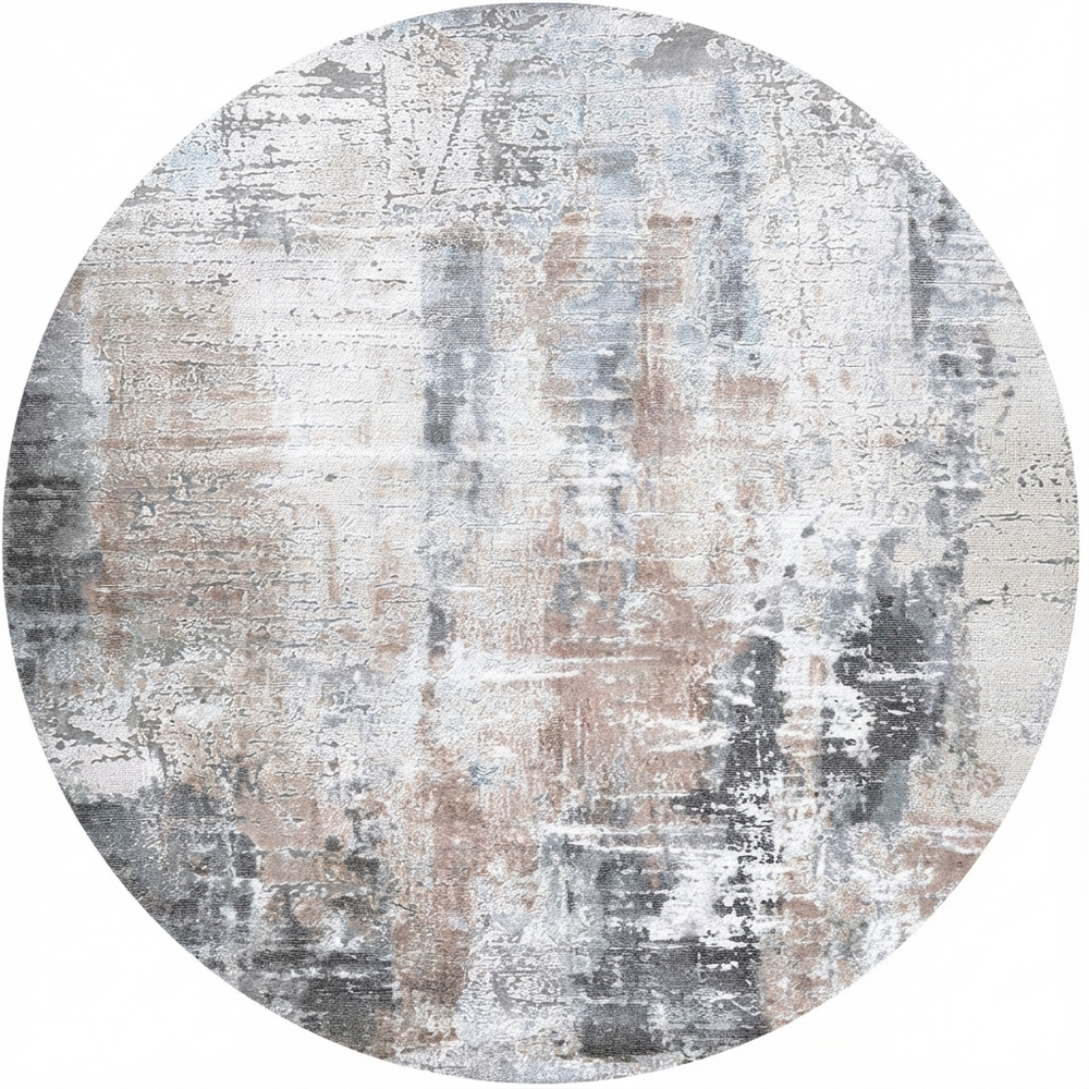 Abstract Twilight in Black : Round Rug – The Rug Collective™